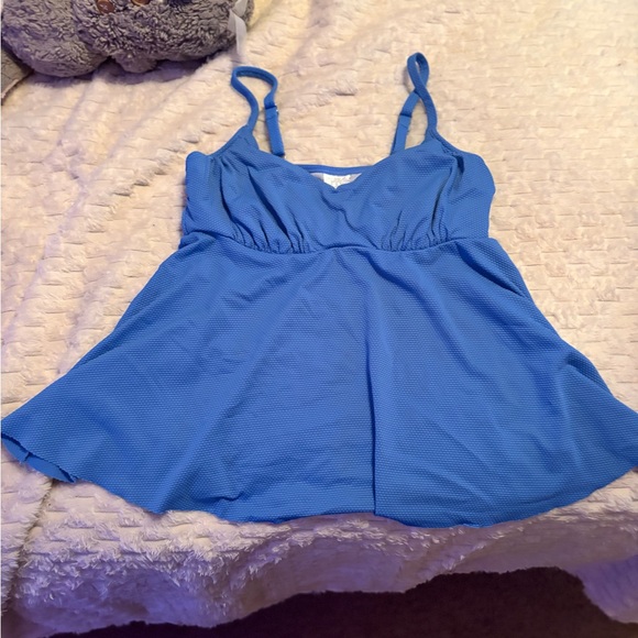 Kohl's | Swim | Kohls Blue Asymmetrical Ruched One Piece Swim | Poshmark